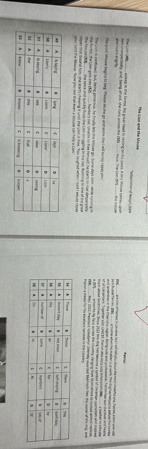 49 A is laying B lying C lays D lie 50 A | StudyX