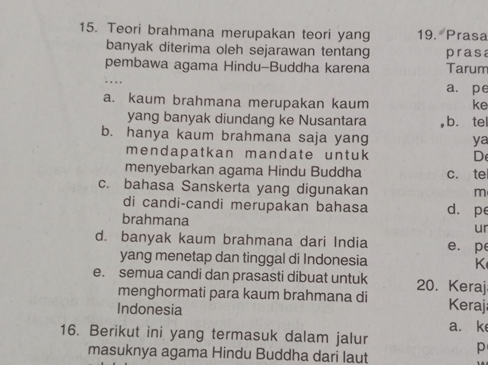 15. Teori brahmana merupakan teori yang | StudyX
