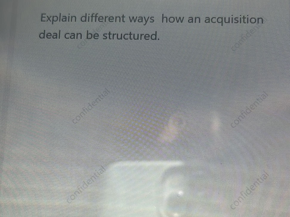 Explain different ways how an acquisition | StudyX