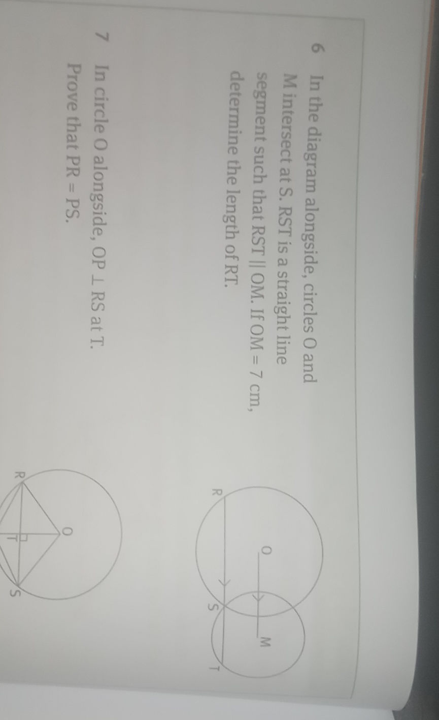 6 In the diagram alongside, circles O and M | StudyX