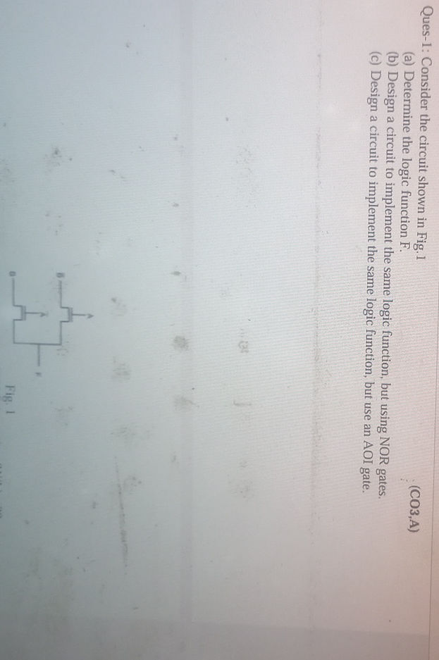 Ques-1: Consider the circuit shown in Fig. 1 | StudyX