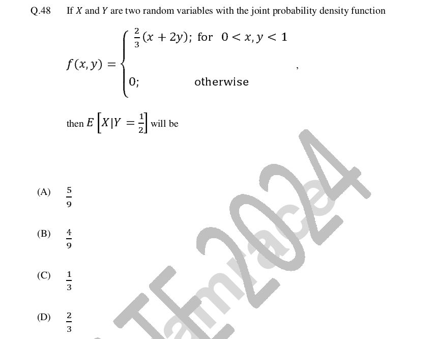 Q.48 If $X$ and $Y$ are two random variables | StudyX