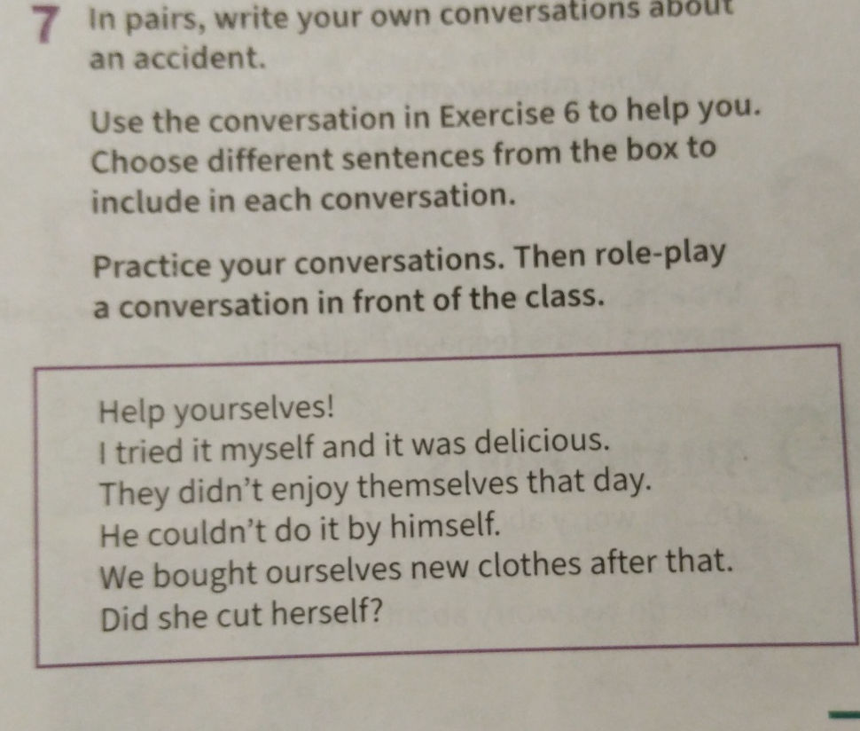 In pairs, write your own conversations about | StudyX