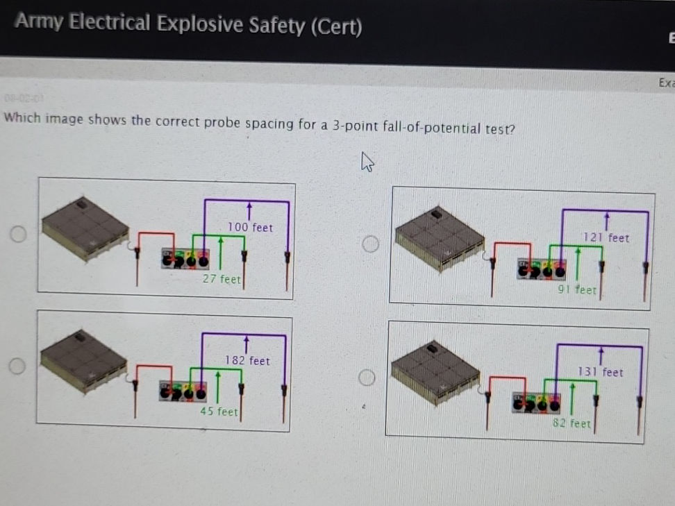 Which image shows the correct probe spacing | StudyX