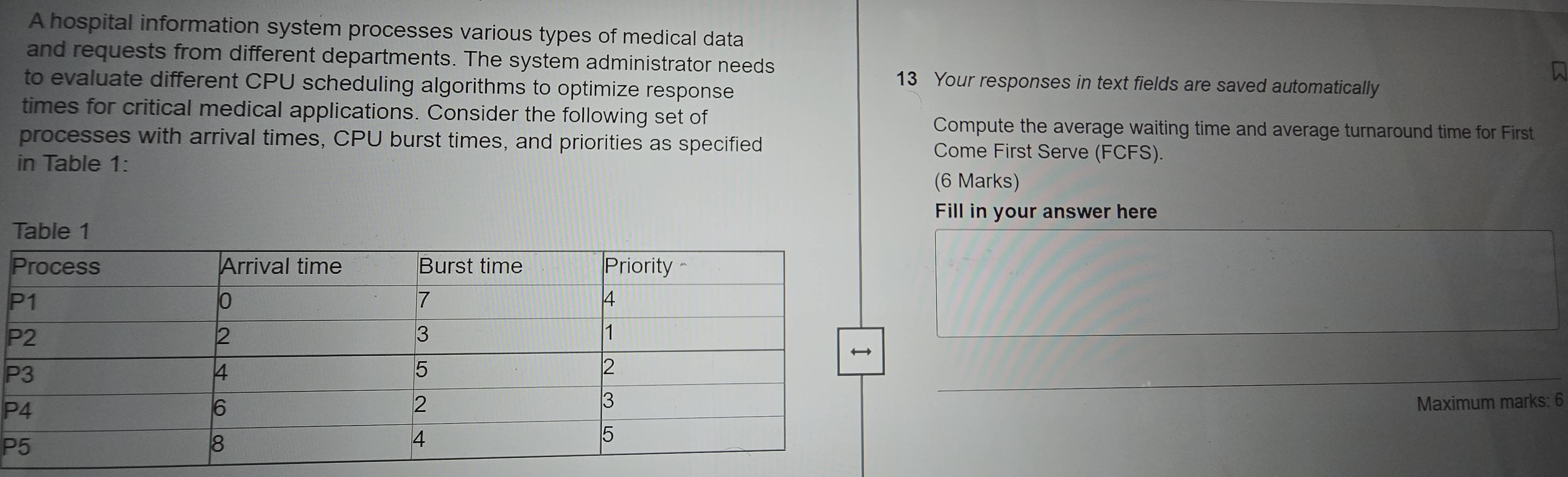 Compute the average waiting time and average | StudyX