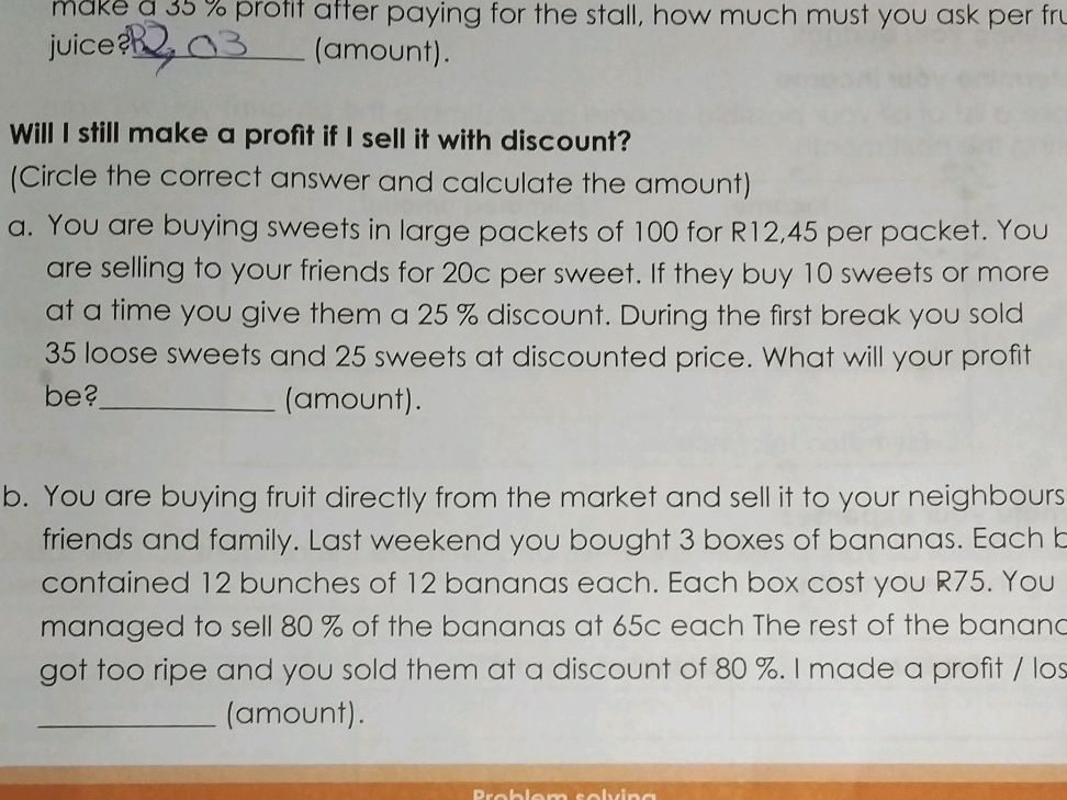 make a 35% profit after paying for the | StudyX