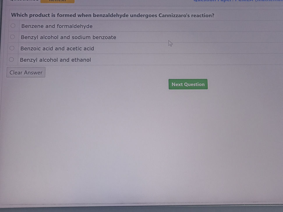 Which product is formed when benzaldehyde | StudyX