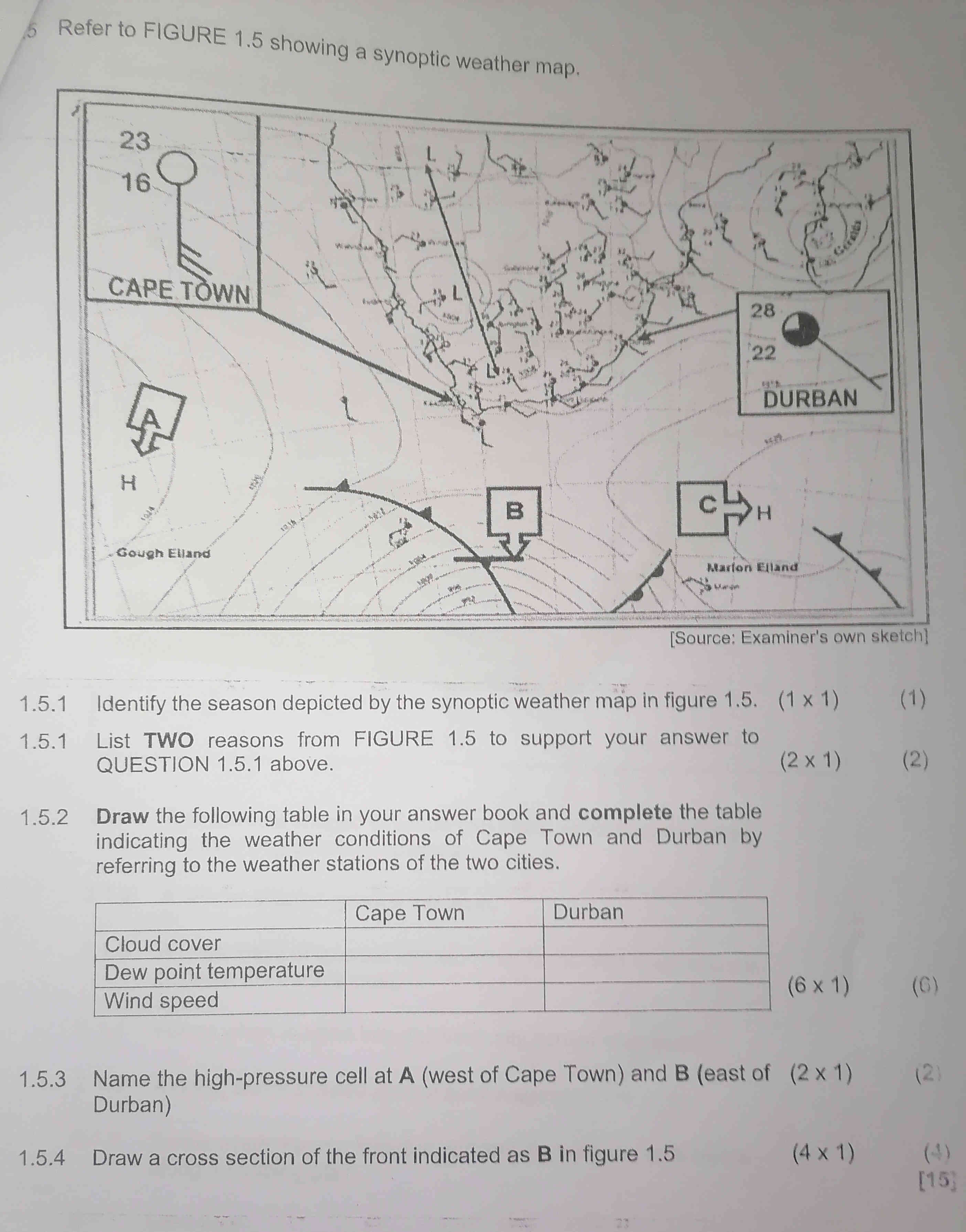 1.5.1 Identify the season depicted by the | StudyX