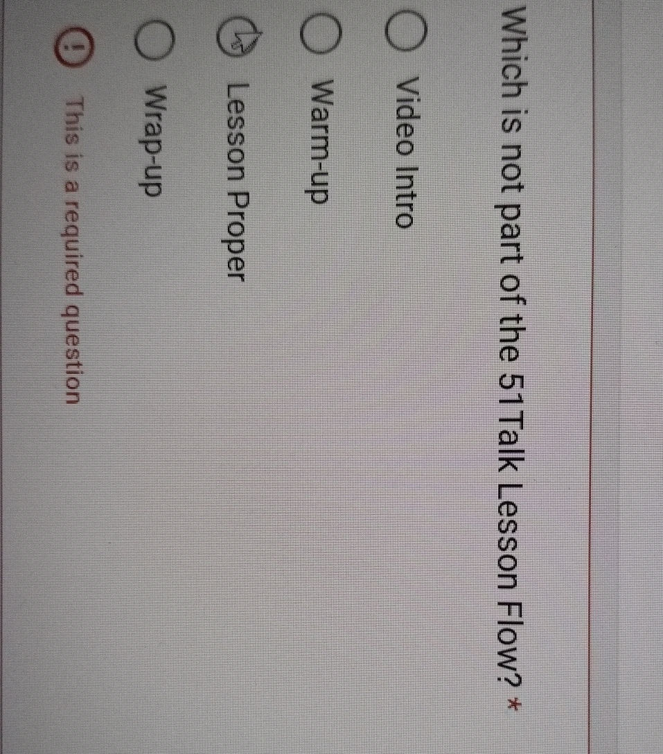 Which is not part of the 51Talk Lesson Flow? | StudyX