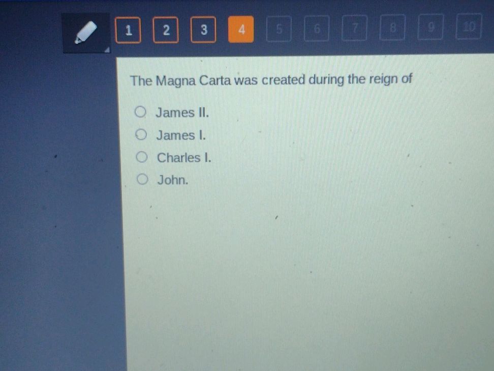 The Magna Carta was created during the reign | StudyX