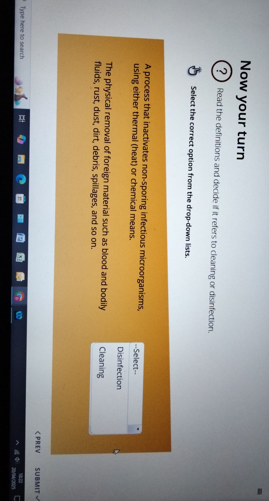 Read the definitions and decide if it refers | StudyX