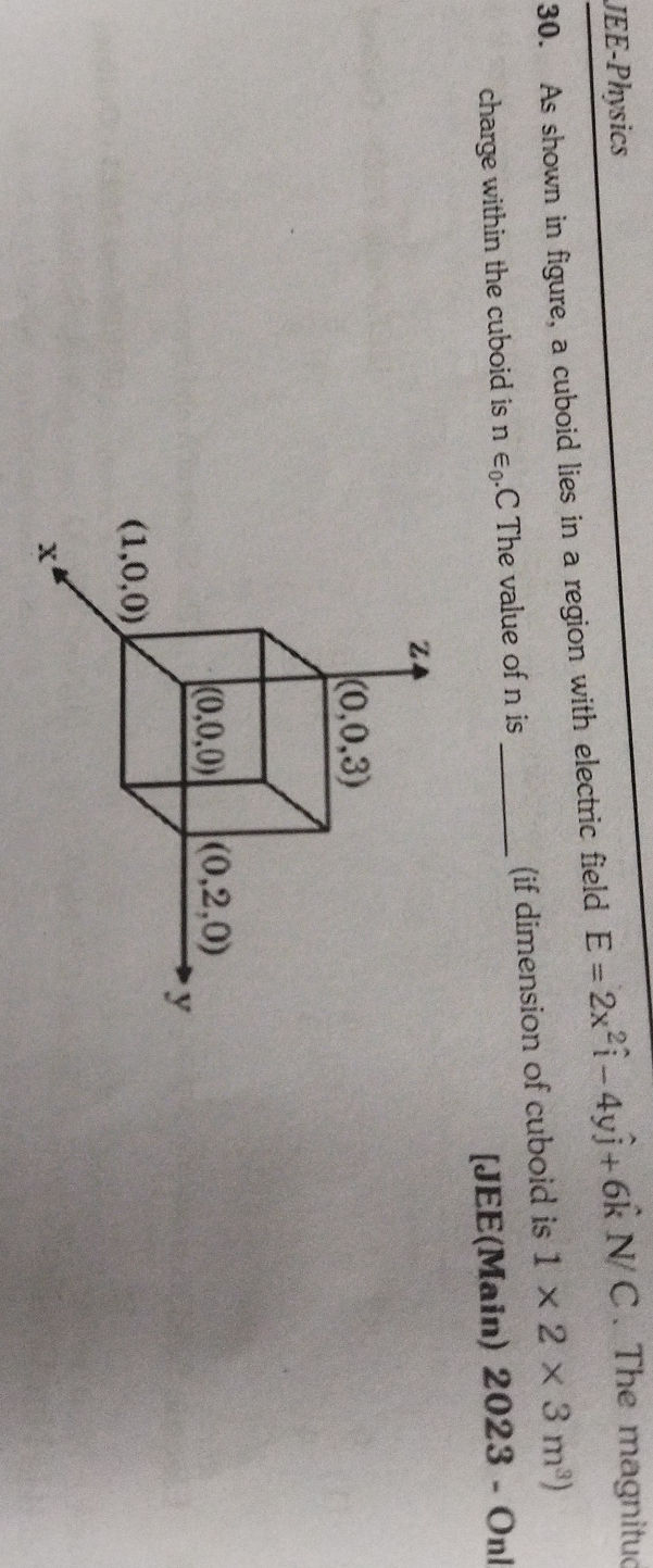30. As shown in figure, a cuboid lies in a | StudyX