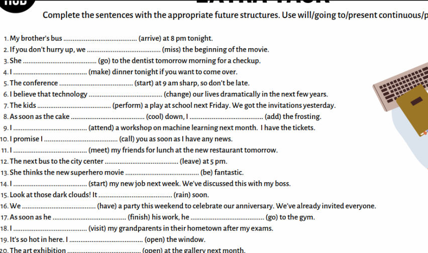 Complete the sentences with the appropriate | StudyX