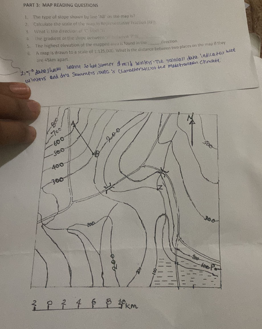 PART 3: MAP READING QUESTIONS 1. The type | StudyX