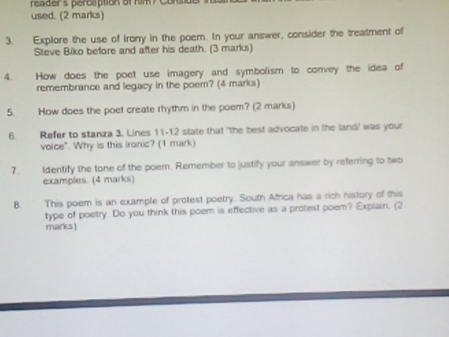 3. Explore the use of irony in the poem. In | StudyX