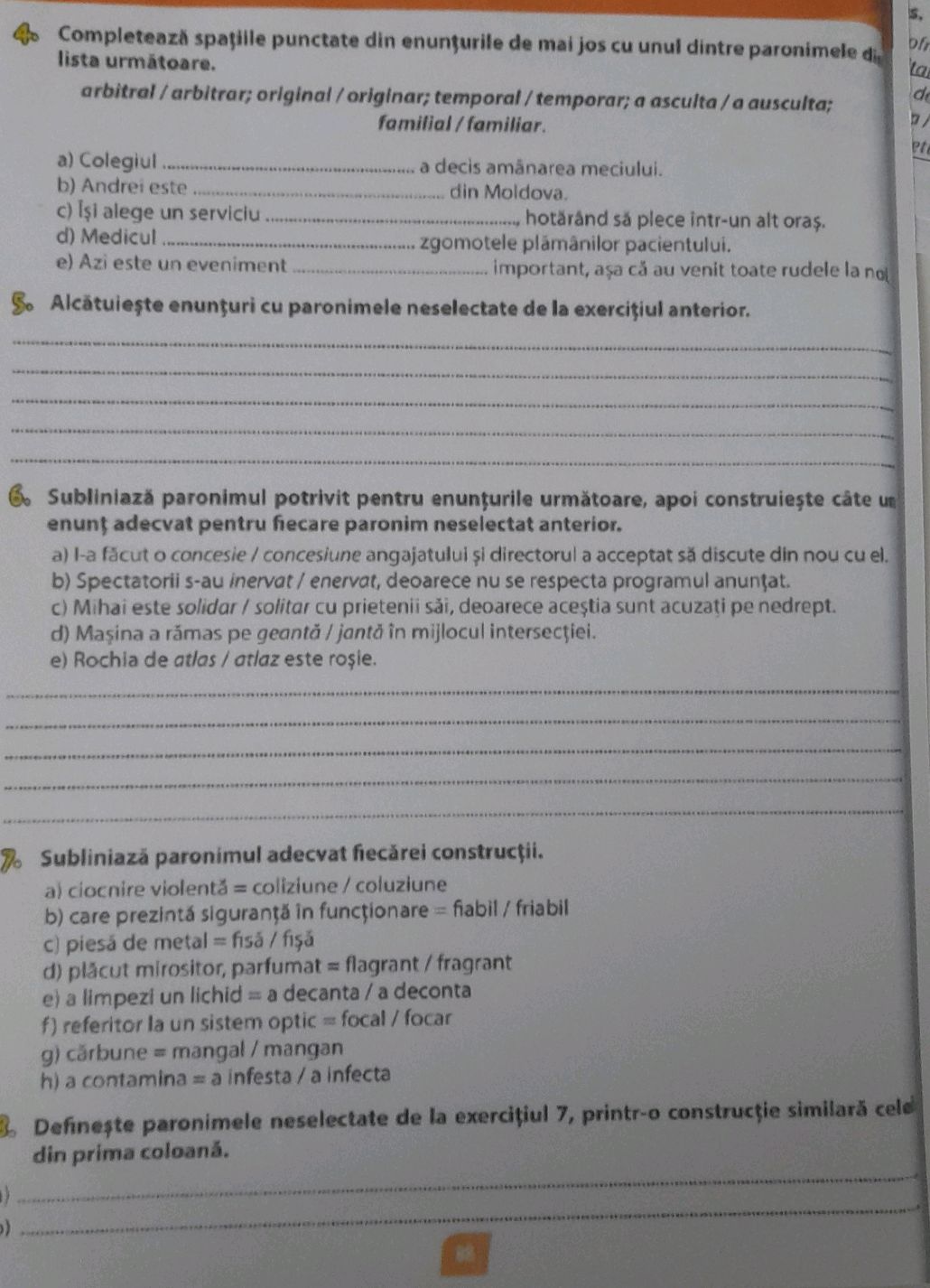 4. Completează spațiile punctate din | StudyX
