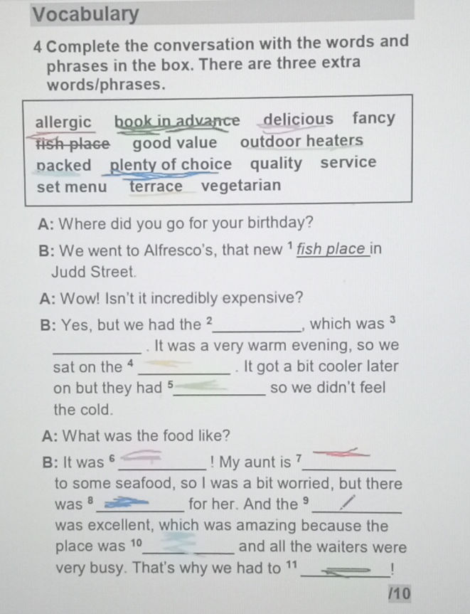 4 Complete the conversation with the words | StudyX