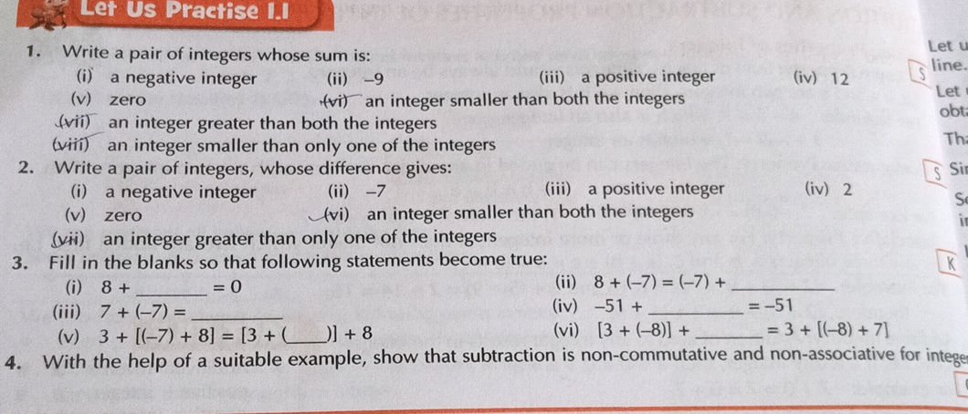 1. Write a pair of integers whose sum is: | StudyX