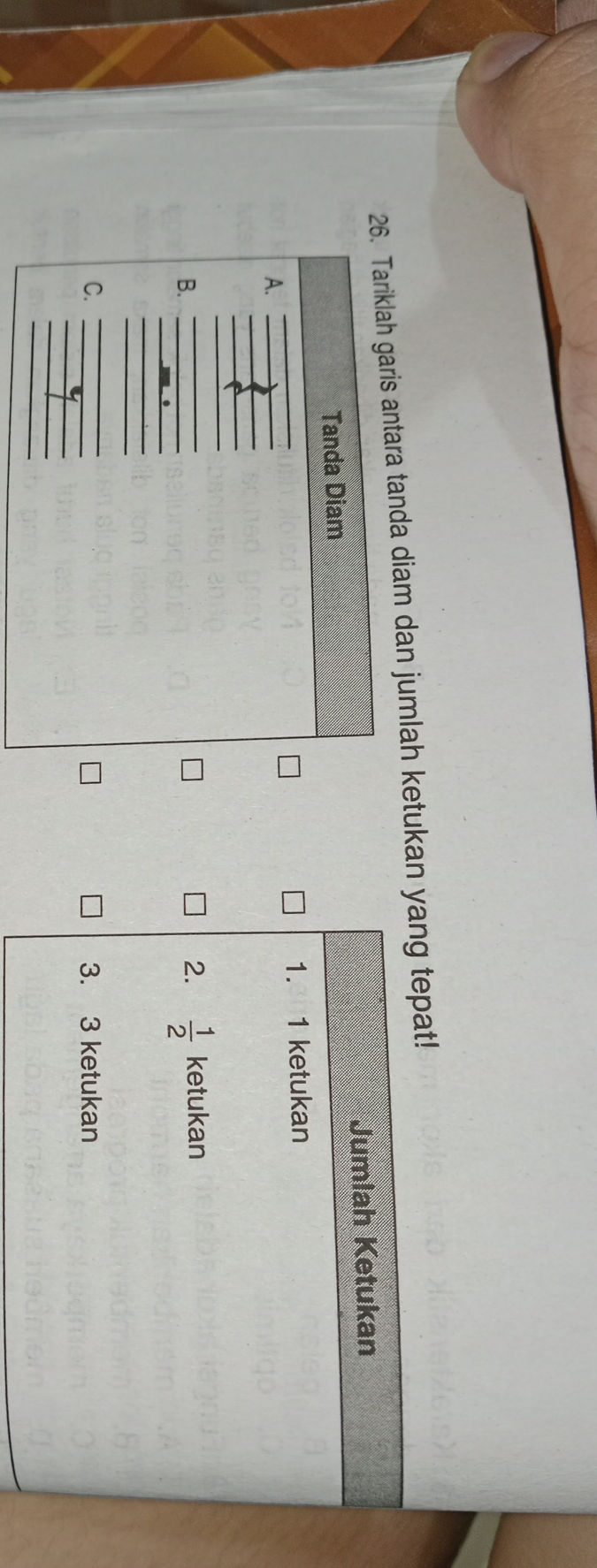 26. Tariklah garis antara tanda diam dan | StudyX