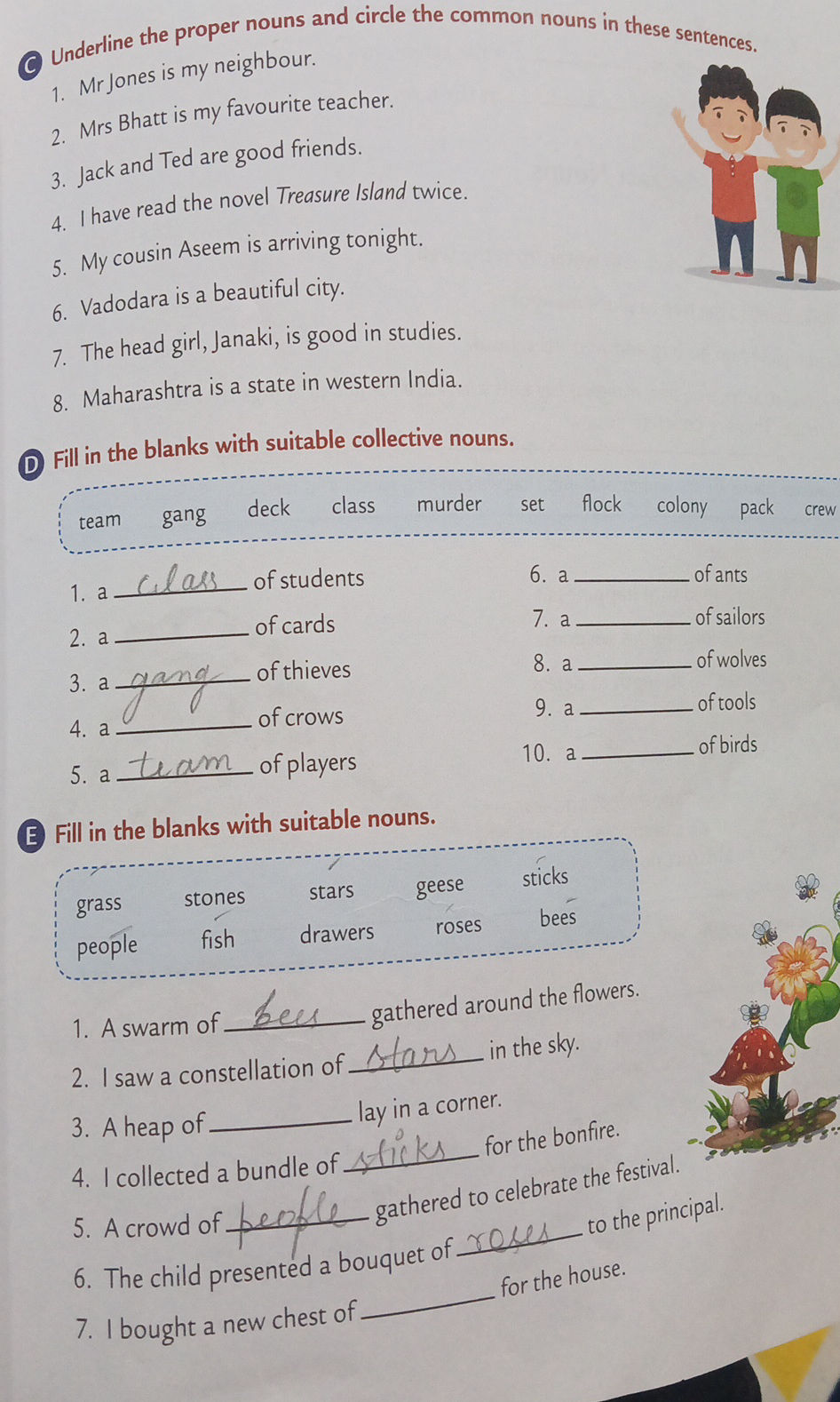 C Underline the proper nouns and circle the | StudyX
