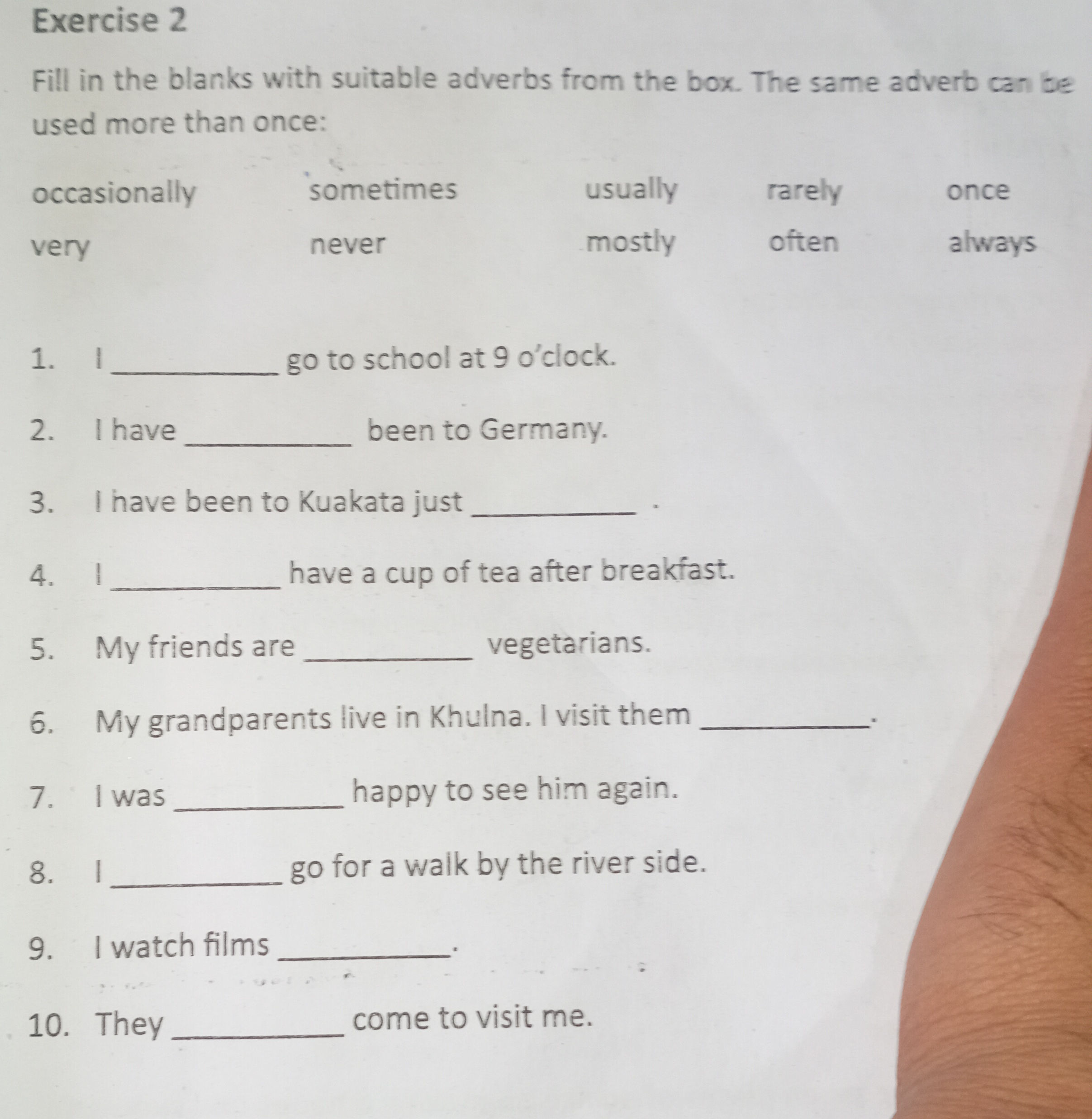 Exercise 2 Fill in the blanks with suitable | StudyX