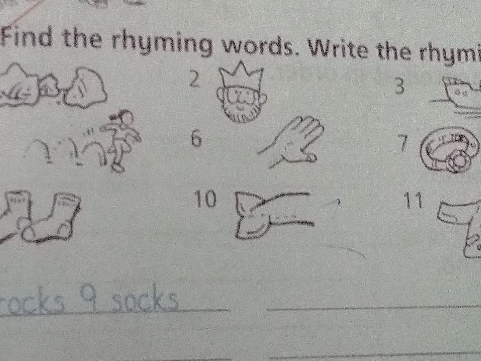 Find the rhyming words. Write the rhyming | StudyX