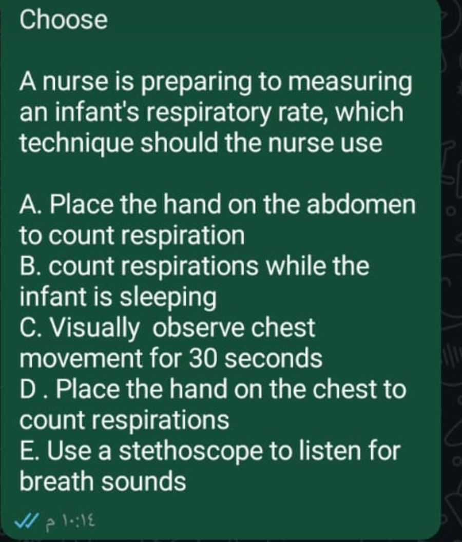 A nurse is preparing to measuring an | StudyX