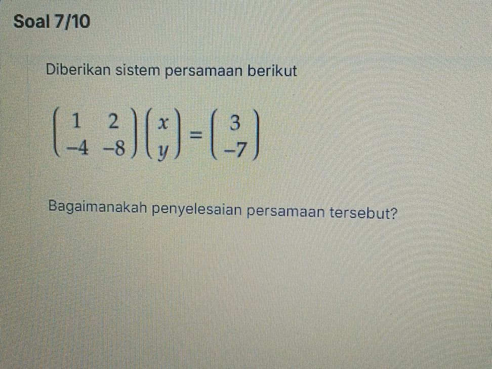 Diberikan sistem persamaan berikut $ 1 2 | StudyX