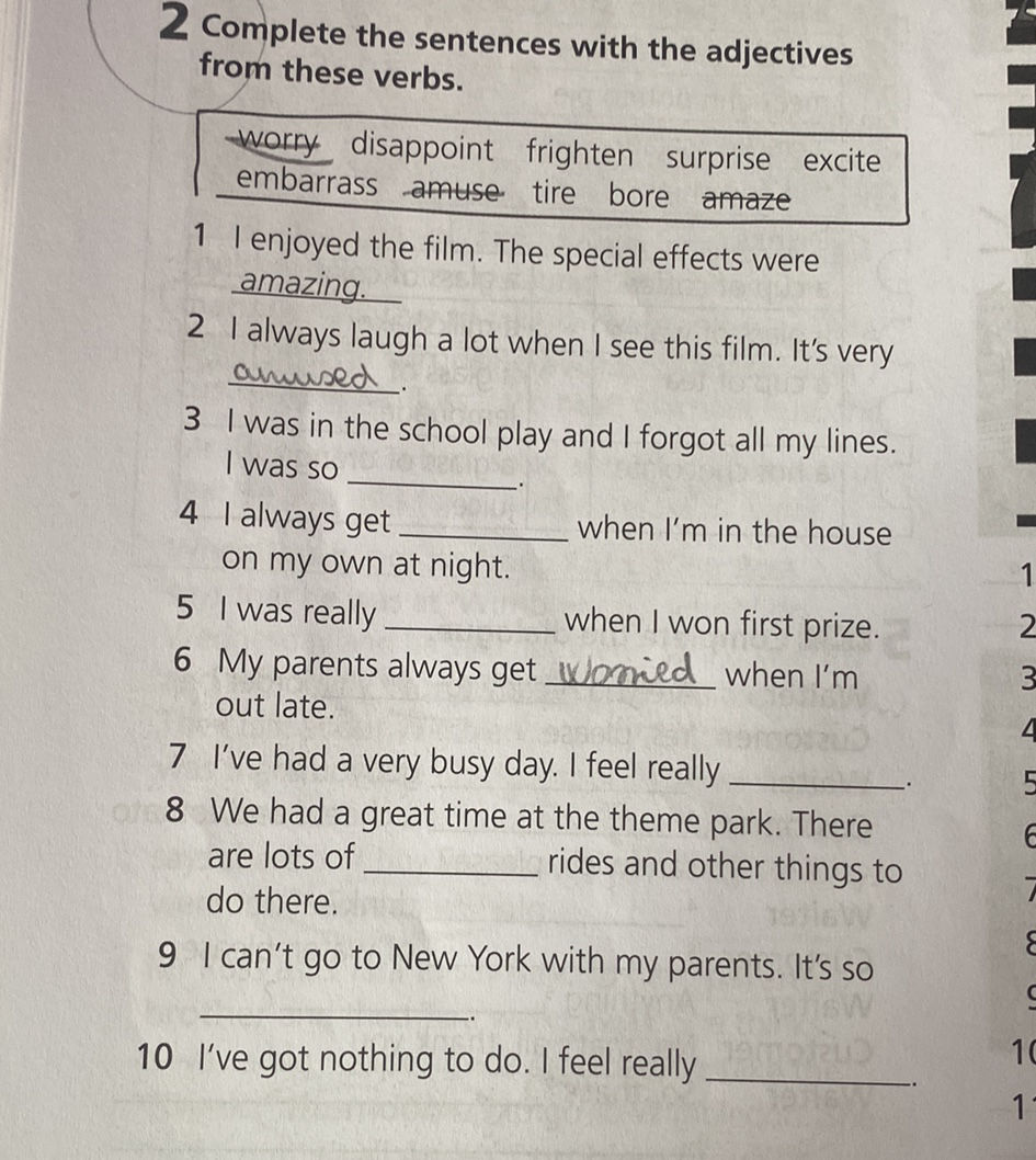 2 Complete the sentences with the adjectives | StudyX