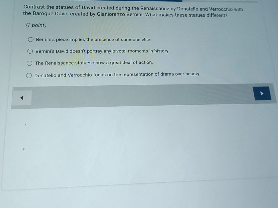 Contrast the statues of David created during | StudyX