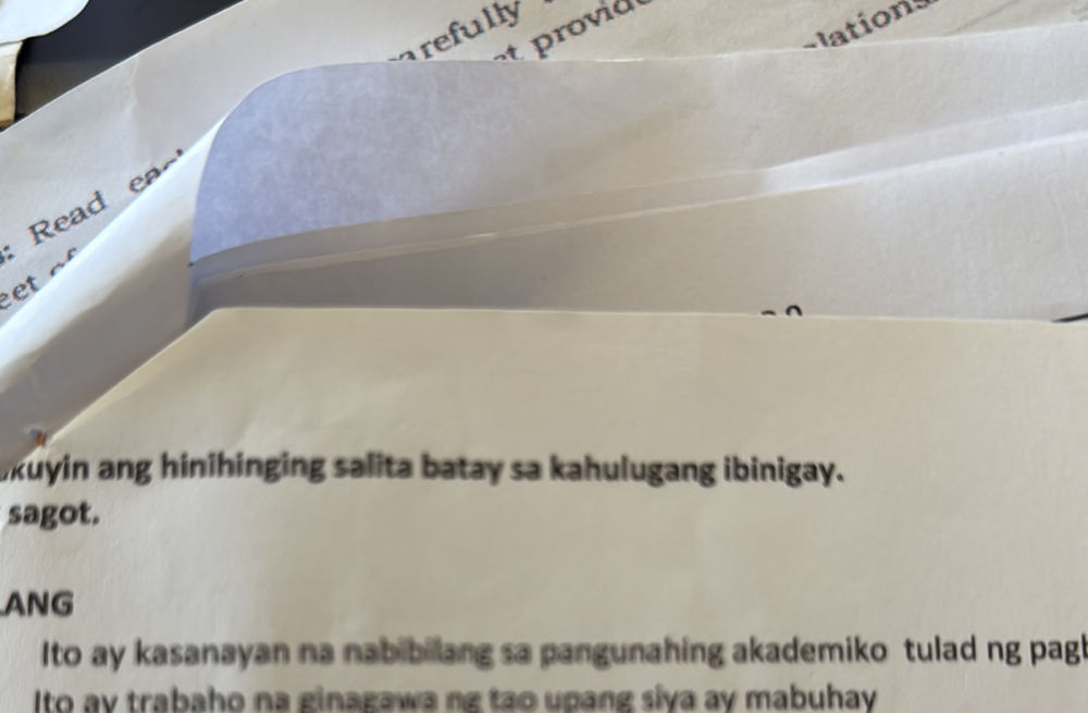 Kuyin ang hinihinging salita batay sa | StudyX