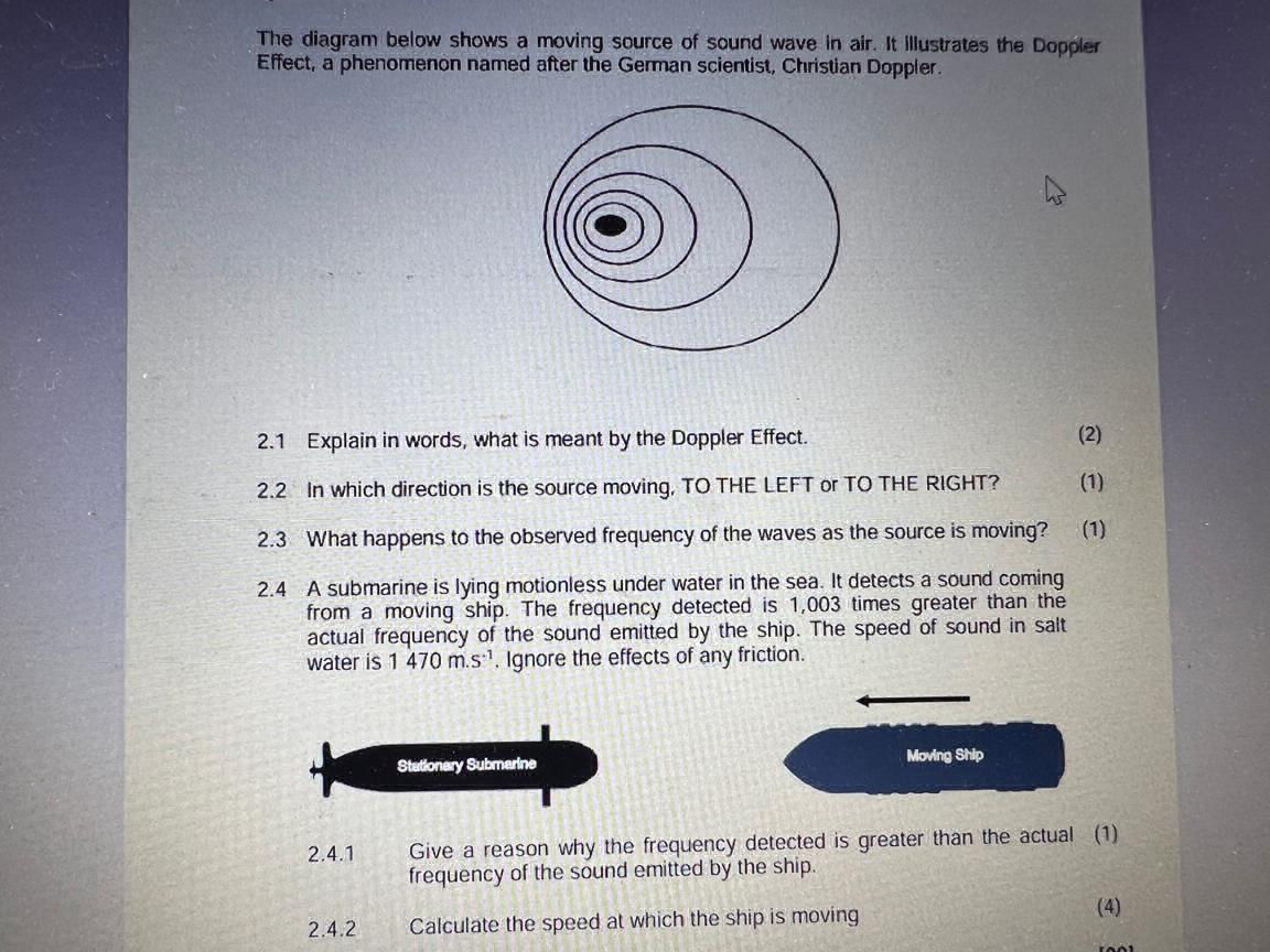 The diagram below shows a moving source of | StudyX