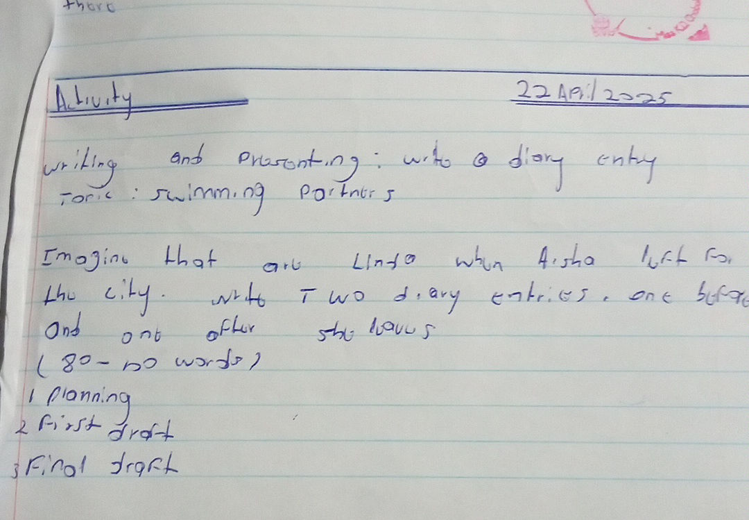 writing and presenting: write a diary entry | StudyX