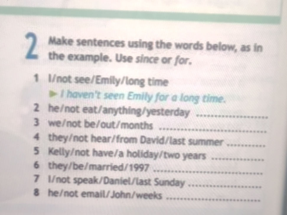 Make sentences using the words below, as in | StudyX