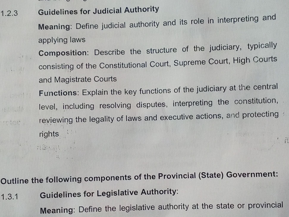 1.2.3 Guidelines for Judicial Authority | StudyX