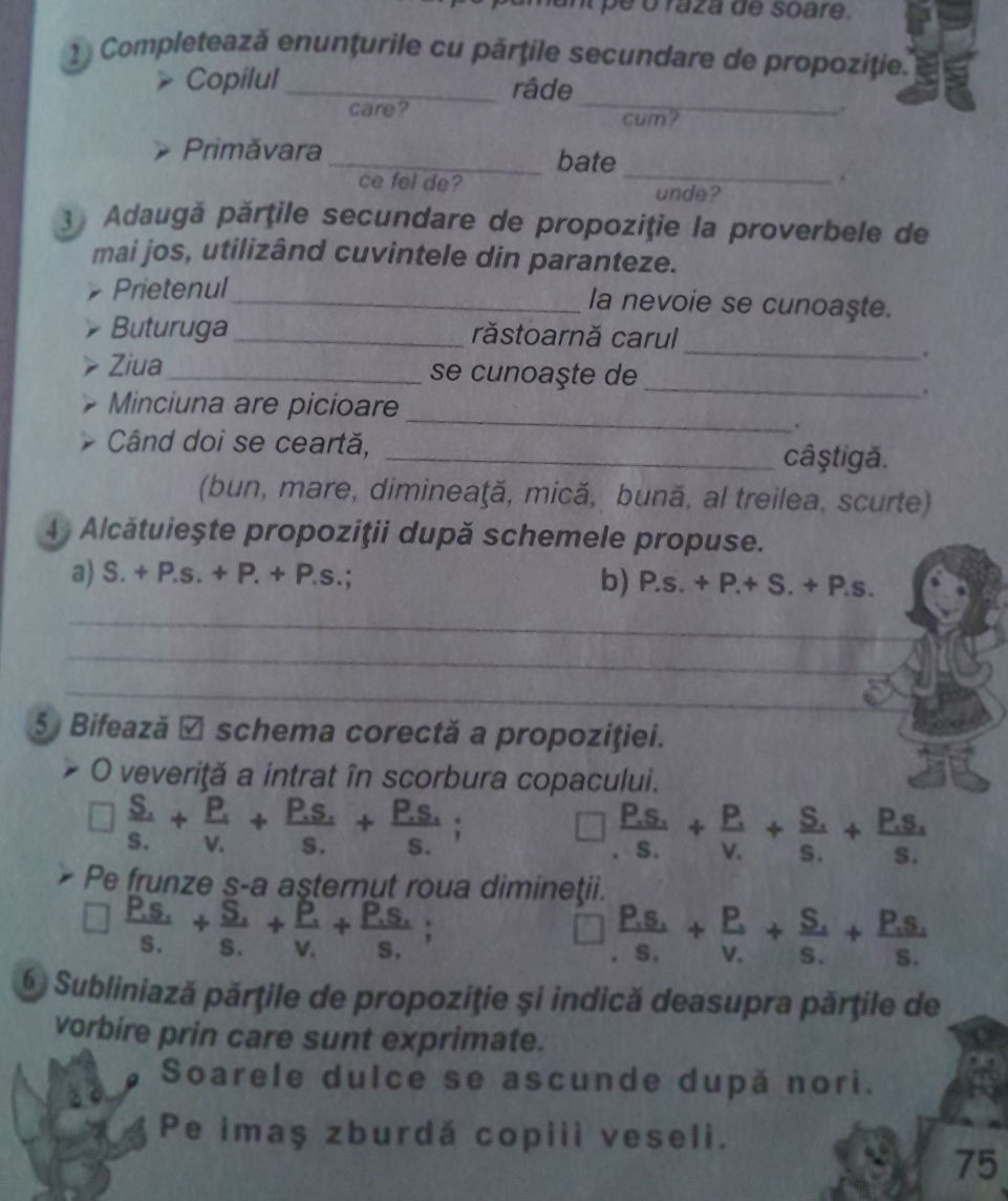 1) Completează enunțurile cu părțile | StudyX