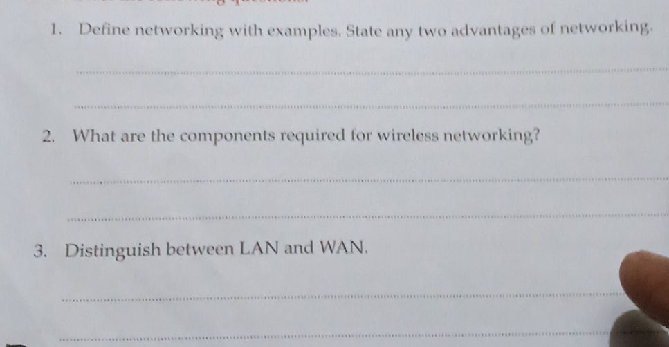 1. Define networking with examples. State | StudyX
