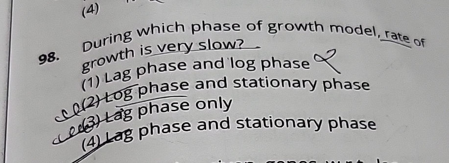 98. During which phase of growth model, rate | StudyX