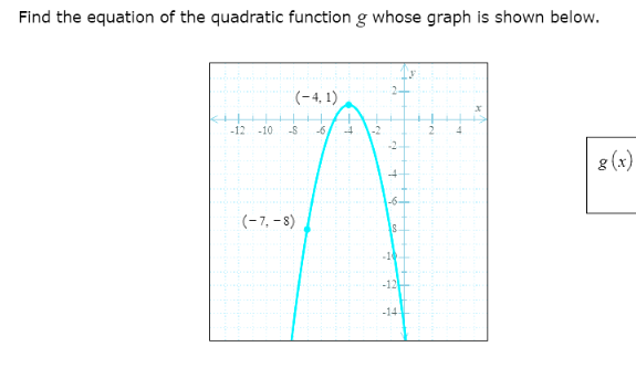 Find the equation of the quadratic function | StudyX