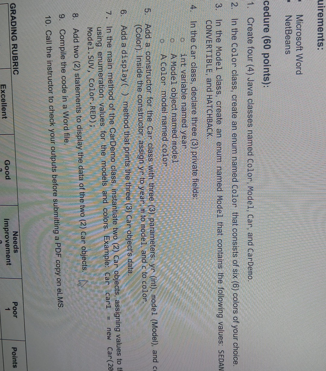 1. Create four (4) Java classes named Color, | StudyX