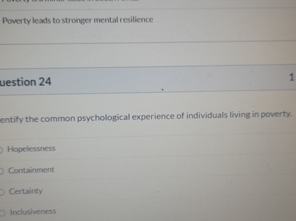 Identify the common psychological experience | StudyX