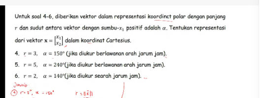 Untuk soal 4-6, diberikan vektor dalam | StudyX