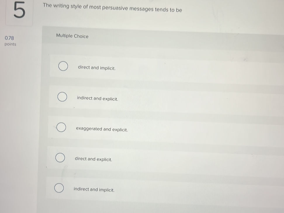 The writing style of most persuasive