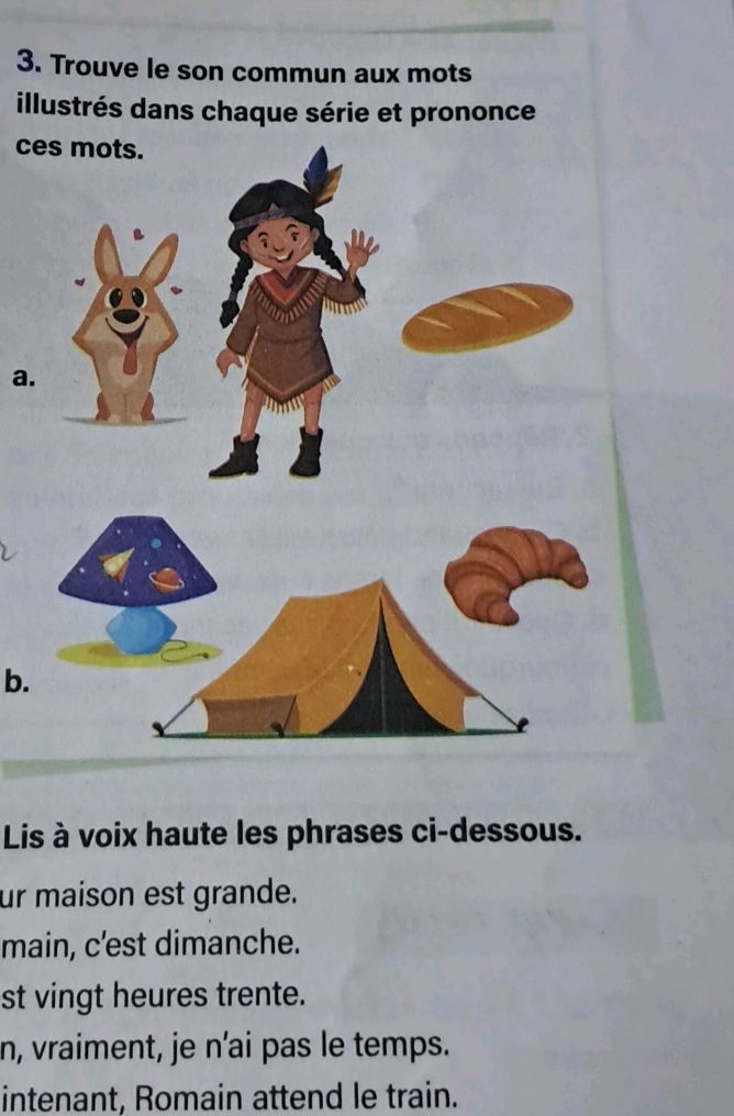 3. Trouve le son commun aux mots illustrés | StudyX