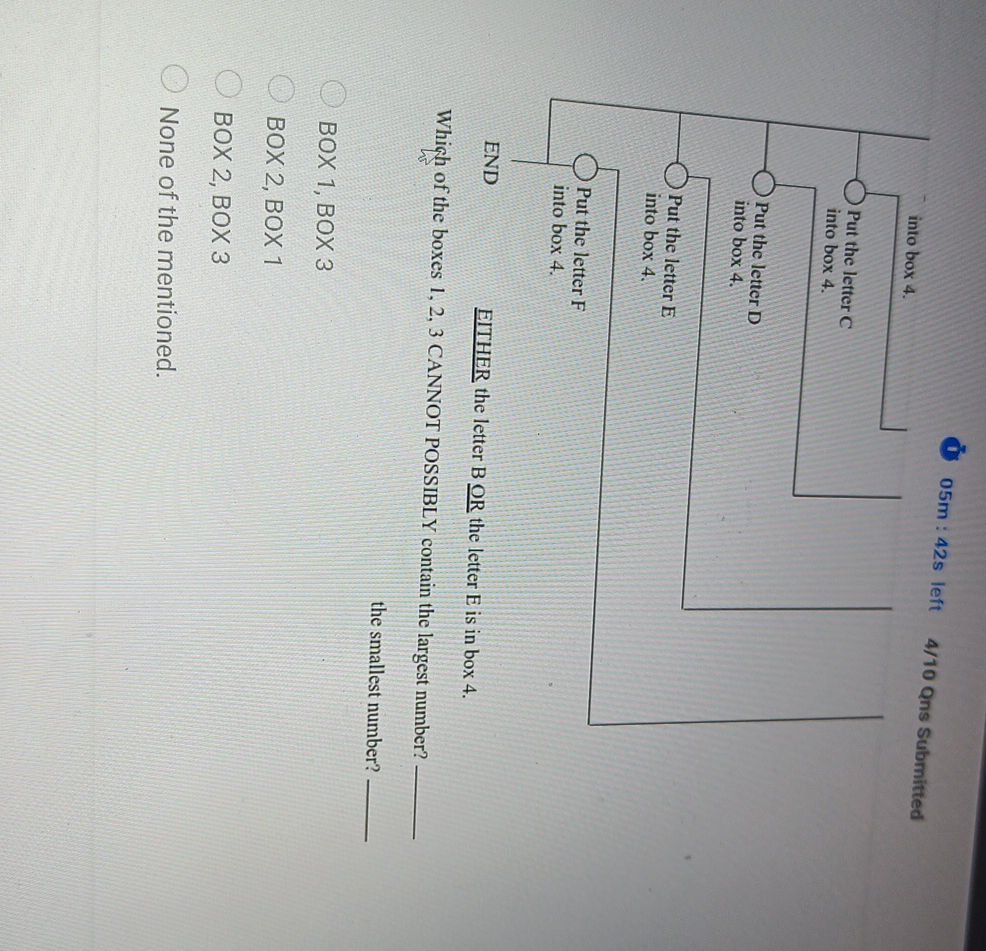 Which of the boxes 1, 2, 3 CANNOT POSSIBLY | StudyX