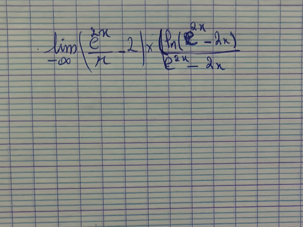 $_{x - } ( {e^{2x}}{x} - 2) {ln(e^{2x} | StudyX