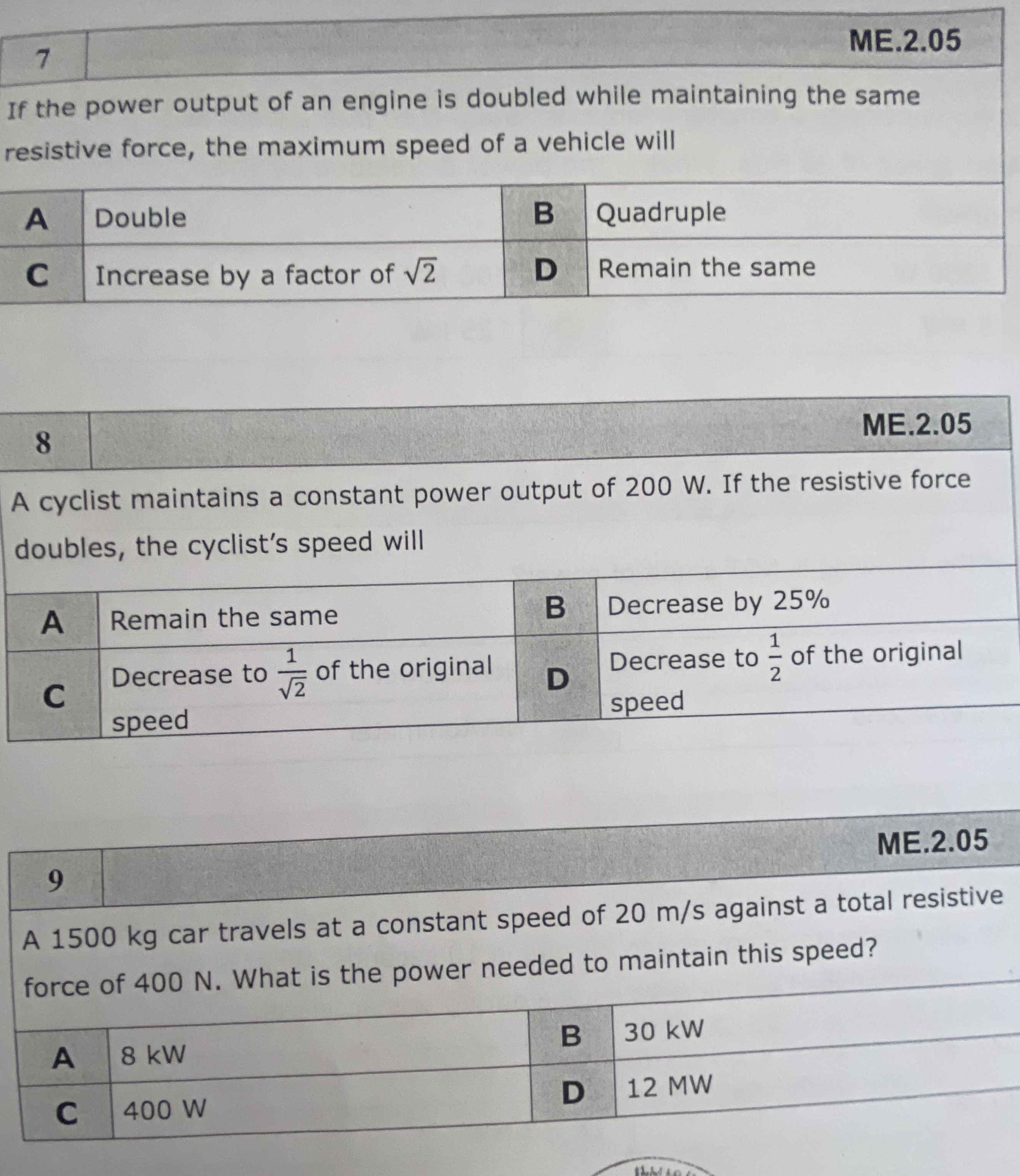 7. If the power output of an engine is | StudyX