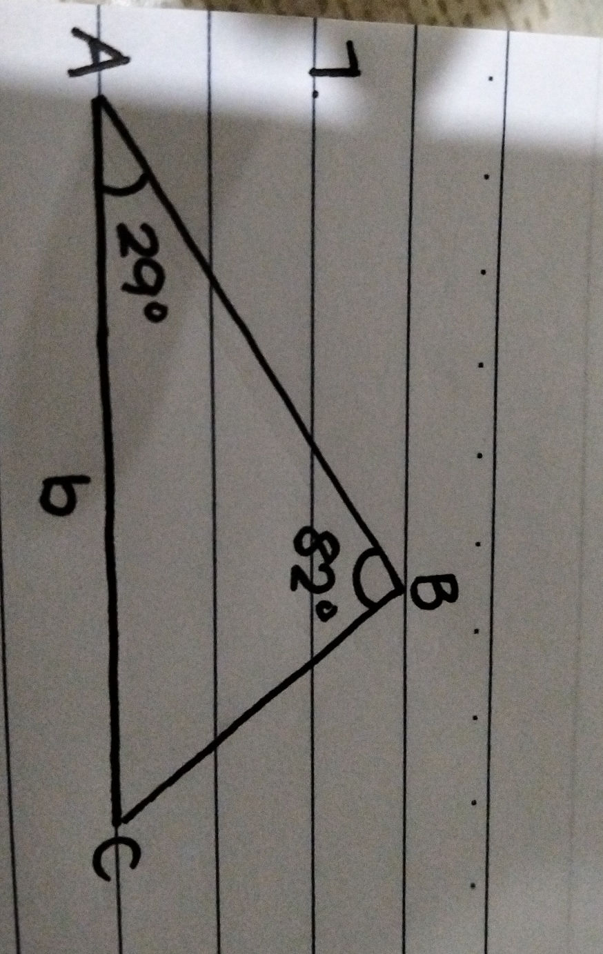 A triangle is shown with angle A = 29 | StudyX