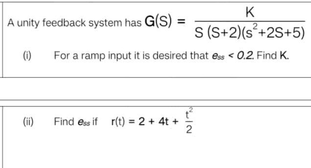 A unity feedback system has $G(S) = | StudyX