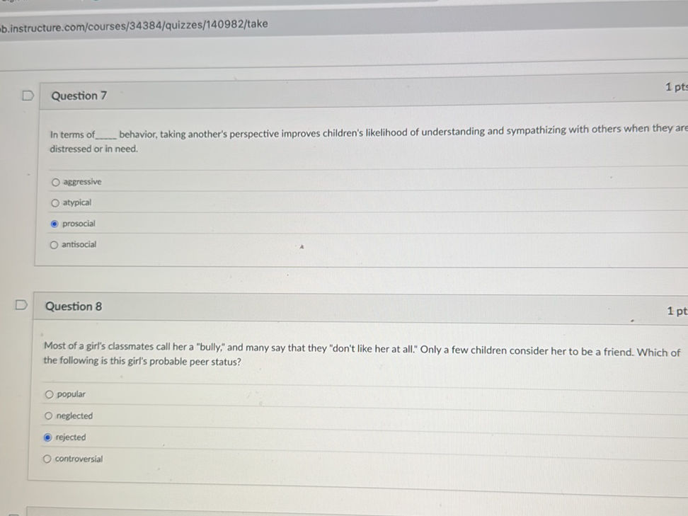 Question 7 In terms of ______ behavior, | StudyX